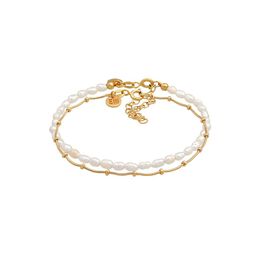 Elli Premium Armband Damen Gr&ouml;&szlig;e 16 gold / perlwei&szlig;