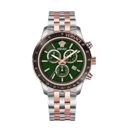 Versace Analoguhr 'Sport Chrono - Vezca' Herren Gr&ouml;&szlig;e One Size rosegold / gr&uuml;n / silber
