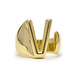Luxenter Ring 'Alphabet V' Damen Gr&ouml;&szlig;e 50/60 goldgelb