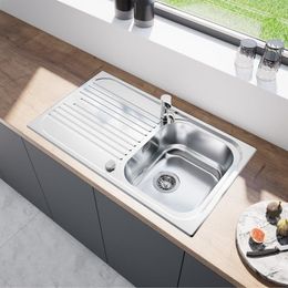 evineo m40 K&uuml;chensp&uuml;le mit seitlicher Ablage B: 86 T: 50 cm, EV2003,