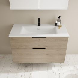 Burgbad Eqio Schrank mit Slim Keramik-Waschtisch, 2 Ausz&uuml;ge, SHBT102F6423C0001G0200,