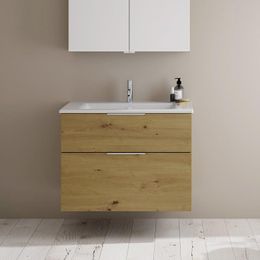 Burgbad Eqio Schrank mit Slim Keramik-Waschtisch, 2 Ausz&uuml;ge, SHBT082F5662C0001G0146,