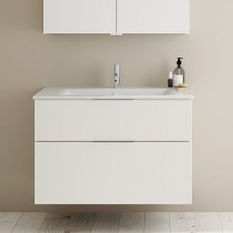 Burgbad Eqio Schrank mit Slim Keramik-Waschtisch, 2 Ausz&uuml;ge, SHBT092F6582C0001G0146,