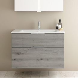 Burgbad Eqio Schrank mit Slim Keramik-Waschtisch, 2 Ausz&uuml;ge, SHBT092F6015C0001G0146,