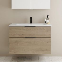 Burgbad Eqio Schrank mit Slim Keramik-Waschtisch, 2 Ausz&uuml;ge, SHBT092F6423C0001G0200,