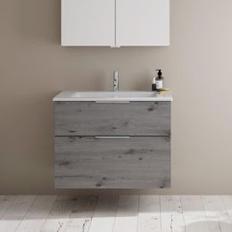 Burgbad Eqio Schrank mit Slim Keramik-Waschtisch, 2 Ausz&uuml;ge, SHBT082F6015C0001G0146,