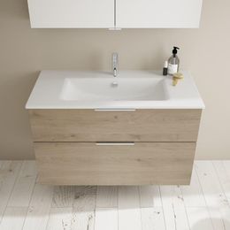 Burgbad Eqio Schrank mit Slim Keramik-Waschtisch, 2 Ausz&uuml;ge, SHBT102F6423C0001G0146,