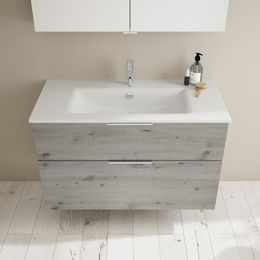 Burgbad Eqio Schrank mit Slim Keramik-Waschtisch, 2 Ausz&uuml;ge, SHBT102F6015C0001G0146,