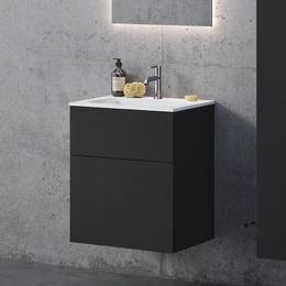 neoro n50T46 Unterschrank B: 60 cm mit 2 Ausz&uuml;gen, Waschtisch eckig wei&szlig; matt,, BN0072BM,