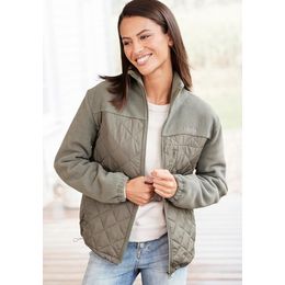 Lascana Fleecejacke beige Gr. 40/42 f&uuml;r Damen. Bequem
