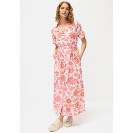 Lascana Hemdblusenkleid 'aus Webware mit Leinenanteil und Alloverdruck' mehrfarbig Gr. 40 f&uuml;r Damen. Tiefer V-Ausschnitt und Allover-Druck. 