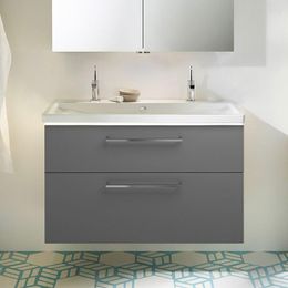Burgbad Eqio Schrank mit Keramik-Waschtisch, 2 Ausz&uuml;ge, SEZB103F2010C0001P95,