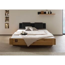 Bett inkl. Kopfteilkissen Wildeiche 140x200x86 natur ge&ouml;lt/lackiert KITZB&Uuml;HEL #156