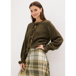 bonprix Oversize-Strickjacke aus weichem Woll-Mix, gr&uuml;n