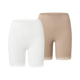 Tchibo - 2 Radler-Shorts - Damen - Gr. M - beige