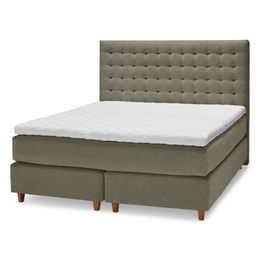 Scapa Boxspringbett - 183x212x141cm - braun - Fichtenholz / Schaumstoff / Polyester