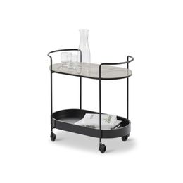 Tchibo - Servierwagen in Marmoroptik - 68x39x63cm - schwarz - Keramik / Holz / Metall
