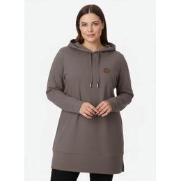 sheego Gro&szlig;e Gr&ouml;&szlig;en Longsweatshirt mit Kapuze, dunkeltaupe, Gr&ouml;&szlig;e 44 - Damen