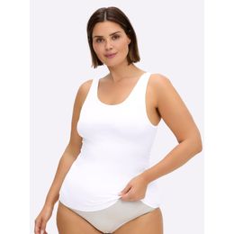 w&auml;schepur sheego Gro&szlig;e Gr&ouml;&szlig;en Achseltop mit breiten Tr&auml;gern, 3 St&uuml;ck wei&szlig;, Gr&ouml;&szlig;e 44/46 - Damen