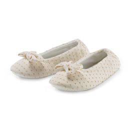Tchibo - Ballerina-Hausschuhe - Damen - Gr. 38-39 - wei&szlig;