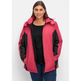 sheego Gro&szlig;e Gr&ouml;&szlig;en Funktionsjacke mit Fleece-Futter, rot-schwarz, Gr&ouml;&szlig;e 52 - Damen