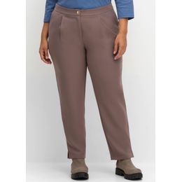 sheego Gro&szlig;e Gr&ouml;&szlig;en Stretch-Hose in Koffer-Qualit&auml;t, dunkeltaupe, Gr&ouml;&szlig;e 48 - Damen