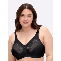 Glamorise sheego Gro&szlig;e Gr&ouml;&szlig;en Minimizer-BH ohne B&uuml;gel mit Spitzeneinsatz, schwarz, Gr&ouml;&szlig;e 105E - Damen