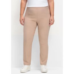 sheego Gro&szlig;e Gr&ouml;&szlig;en Stretch-Hose mit innenliegendem Dehnbund, beige, Gr&ouml;&szlig;e 54 - Damen