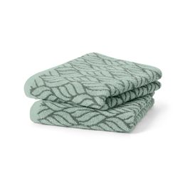 Tchibo - 2 Jacquard-Handt&uuml;cher - gr&uuml;n