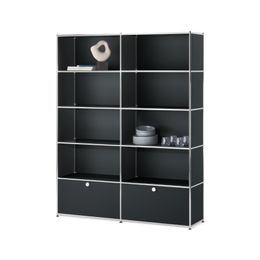 Tchibo - Regal &raquo;Cn3&laquo; mit 2 Klappen - 152x40x194,5cm - schwarz - Stahl / Aluminium / Kunststoff