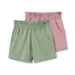 Tchibo - 2 Kinder-Jersey-Shorts - Gr. 122/128 - gr&uuml;n