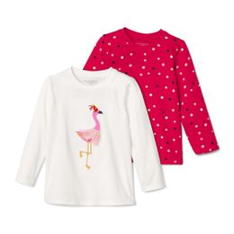 Tchibo - 2 Kinder-Langarmshirts - M&auml;dchen - Gr. 110/116 - wei&szlig;/print