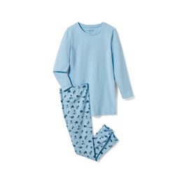 Tchibo - Kinder-Pyjama - M&auml;dchen - Gr. 134/140 - dunkelblau/print