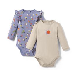 Tchibo - 2 Baby-Bodys - Baby - Gr. 62/68 - creme/print