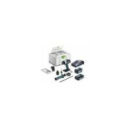 FESTOOL TPC 18/4 50/40 I-Set QUADRIVE Akku-Schlagbohrschrauber mit FastFix Schnittstelle und EC-TEC Motor 18 V 5 Ah + 4 Ah 577621)
