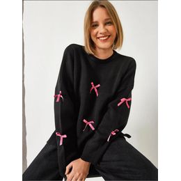 Bianco Lucci Pullover Damen Gr&ouml;&szlig;e S/L pink / schwarz
