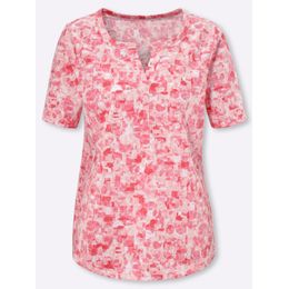 Heine Damen Kurzarmshirt, Rosa, Gr. 40, T-Shirts, 100% Baumwolle