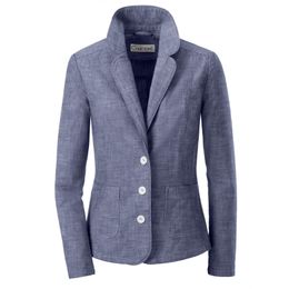 sheego Gro&szlig;e Gr&ouml;&szlig;en Jackenblazer mit Schulterpolstern, jeansblau, Gr&ouml;&szlig;e 48 - Damen