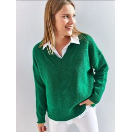Bianco Lucci Pullover Damen Gr&ouml;&szlig;e S/L grasgr&uuml;n