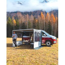 Fiamma Side W Pro Van F45 Seitenwand f&uuml;r Markisen Wind- und Regenschutz f&uuml;r Markise F45S-F45L H&ouml;he 180-200 cm - Markisenvorzelte & W&auml;nde