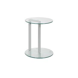 Beistelltisch Hanau transparent/klar Ma&szlig;e (cm): H: 50 &Oslash;: 40 Tische > Beistelltische > Beistelltische mit Glastischplatte &raquo; Sofa DE