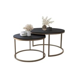 Selsey Couchtisch 2er Set schwarz Ma&szlig;e (cm): H: 46 &Oslash;: 80.0 &raquo; M&ouml;bel Kraft