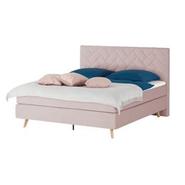 M&ouml;bel Kraft Boxspringbett Weave - rosa/pink - Materialmix - 140 cm - 122 cm - M&ouml;bel Kraft