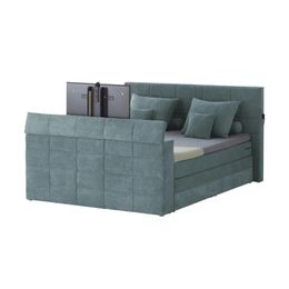 Primo TV-Boxspringbett mit motorischer TV-Halterung Dillon grau Ma&szlig;e (cm): B: 202 H: 123 &raquo; M&ouml;bel Kraft