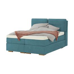 Wohnwert Boxspringbett mit Bettkasten Dormian Besta - t&uuml;rkis/petrol - Materialmix - 160 cm - 136 cm - M&ouml;bel Kraft