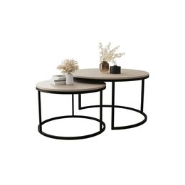 Selsey Couchtisch 2er Set beige Ma&szlig;e (cm): H: 46 &Oslash;: 80.0 &raquo; M&ouml;bel Kraft