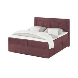 Jette Home Motor-Boxspringbett Jette Patch - rot - Materialmix - 202 cm - 127 cm - M&ouml;bel Kraft
