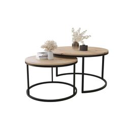 Selsey Couchtisch 2er Set holzfarben Ma&szlig;e (cm): H: 46 &Oslash;: 80.0 &raquo; M&ouml;bel Kraft