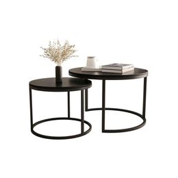 Selsey Couchtisch 2er Set schwarz Ma&szlig;e (cm): H: 46 &Oslash;: 70.0 &raquo; M&ouml;bel Kraft