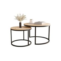 Selsey Couchtisch 2er Set holzfarben Ma&szlig;e (cm): H: 46 &Oslash;: 70.0 &raquo; M&ouml;bel Kraft